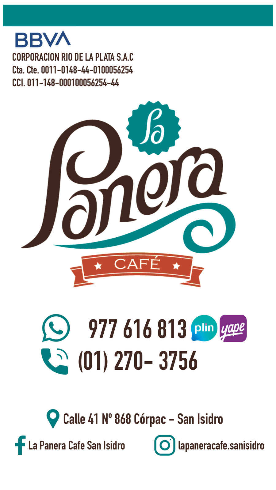 CARTA LA PANERA CAFE SAN ISIDRO by - Flipsnack