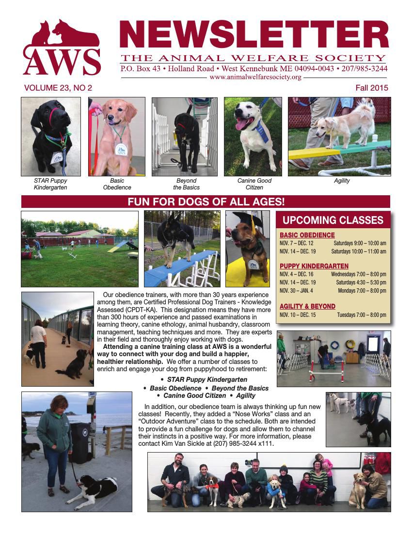 AWS Fall 2015 Newsletter by Kerrie Leclair - Flipsnack
