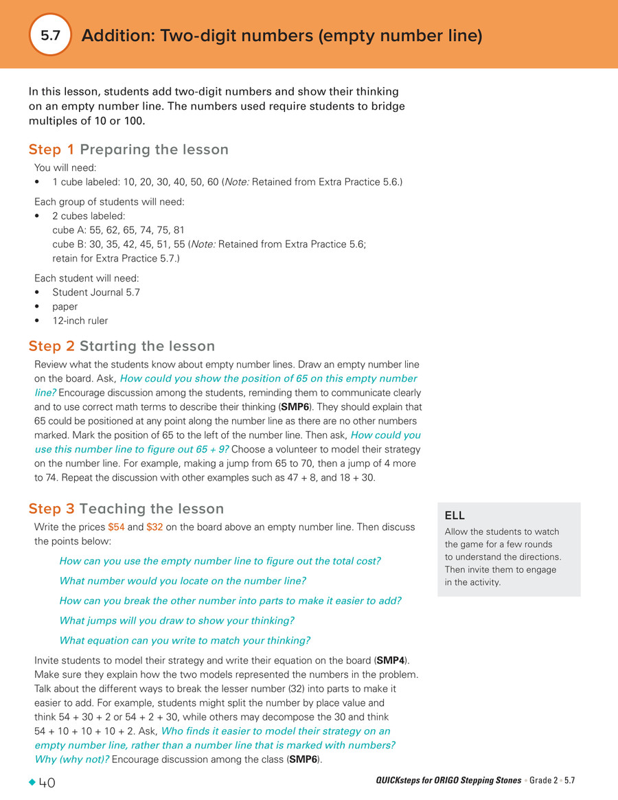 Grade 2 5.7 Addition: Two-digit Numbers by ORIGO Education - Flipsnack