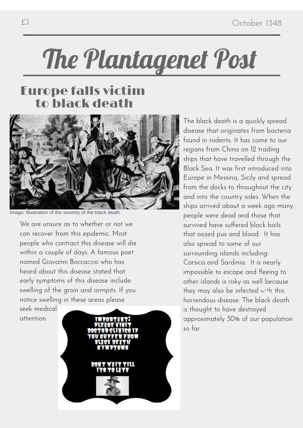 Steven Blatch The Black Death Newspaper by Faith Blatch - Flipsnack