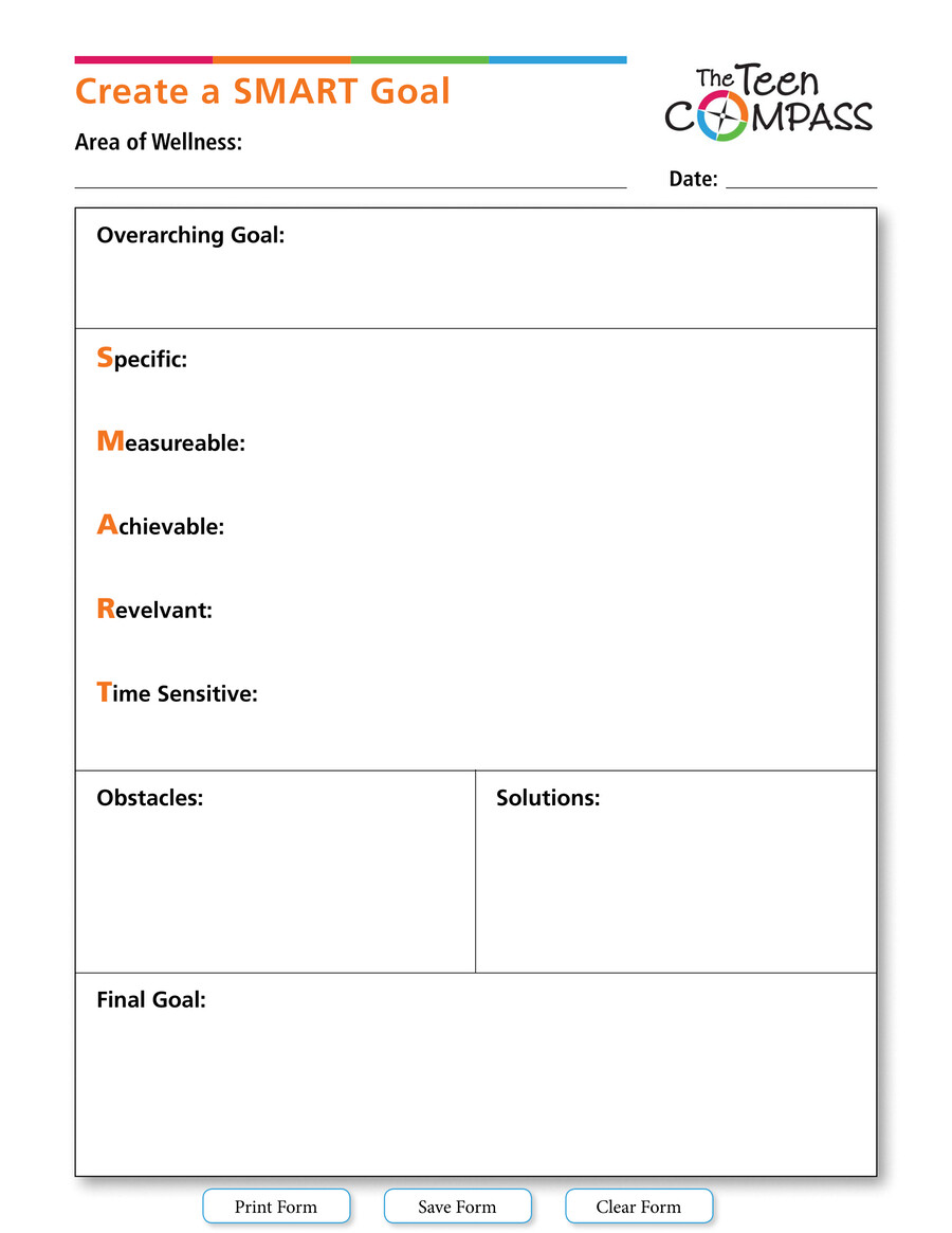 Teen SMART Goals Worksheet by... - Flipsnack