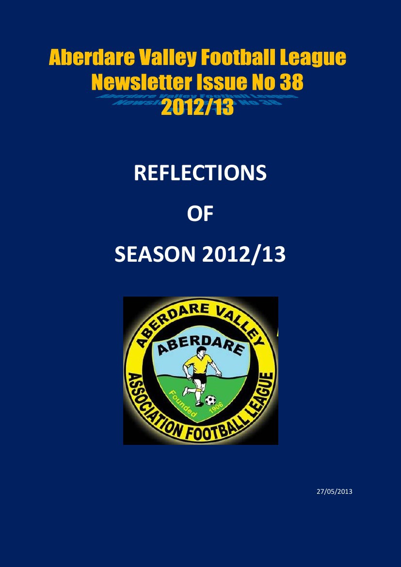 ABERDARE VALLEY FOOTBALL LEAGUE SEASON REVIEW NEWSLETTER by dilwyn ...