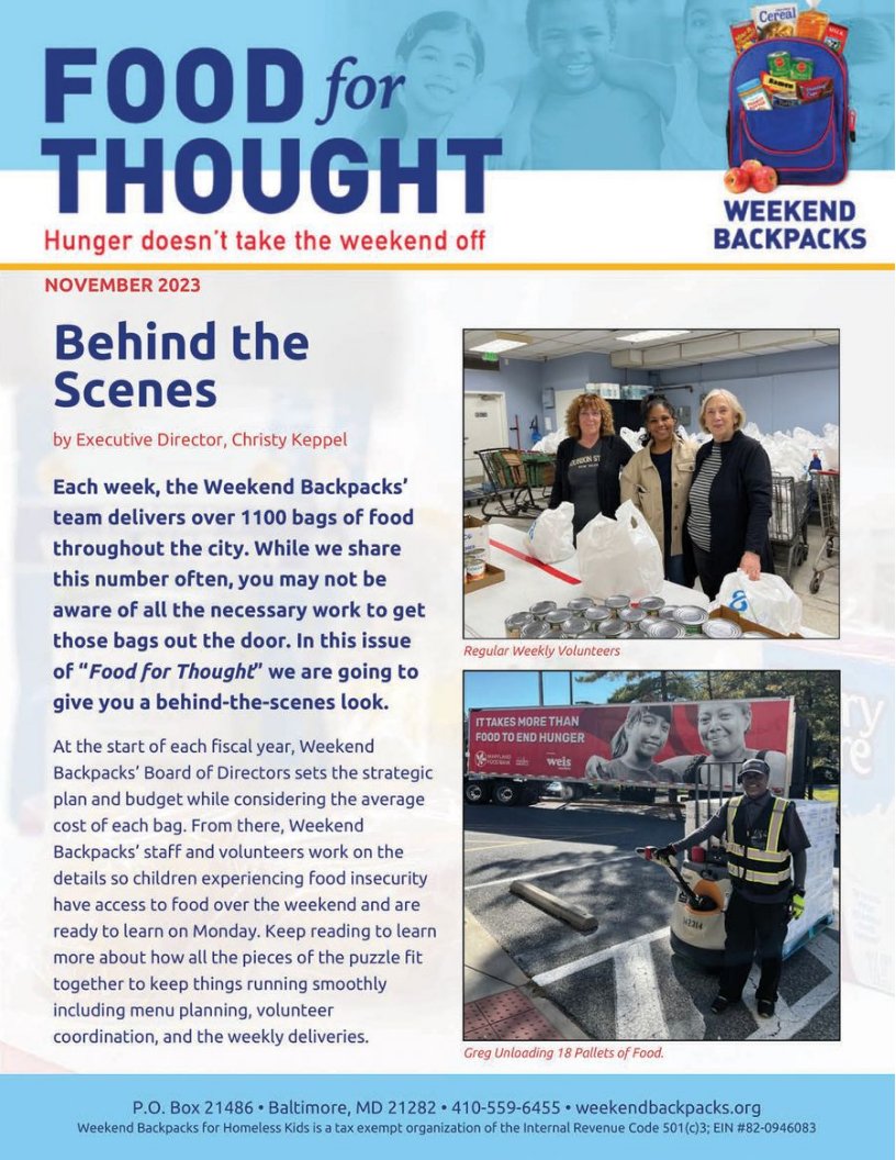 Weekend Backpacks Winter 2023 Newsletter by Barbara Spector - Flipsnack