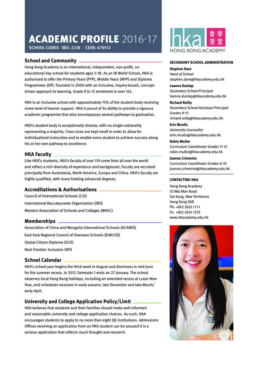 HKA Academic Profile 2016-17 by HKA Communications - Flipsnack