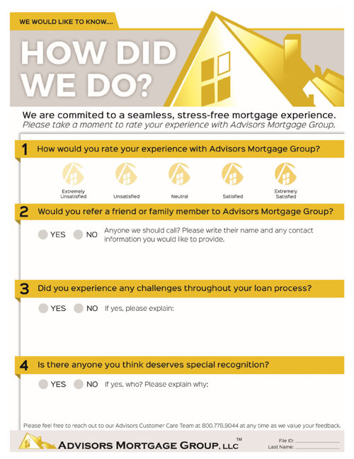 Advisors Mortgage Group Post Closing Survey by Christine McKay - Flipsnack
