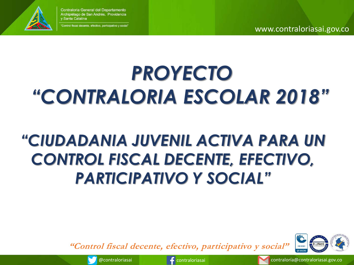 Presentacion Proyecto Contraloria Escolar 2018 by - Flipsnack