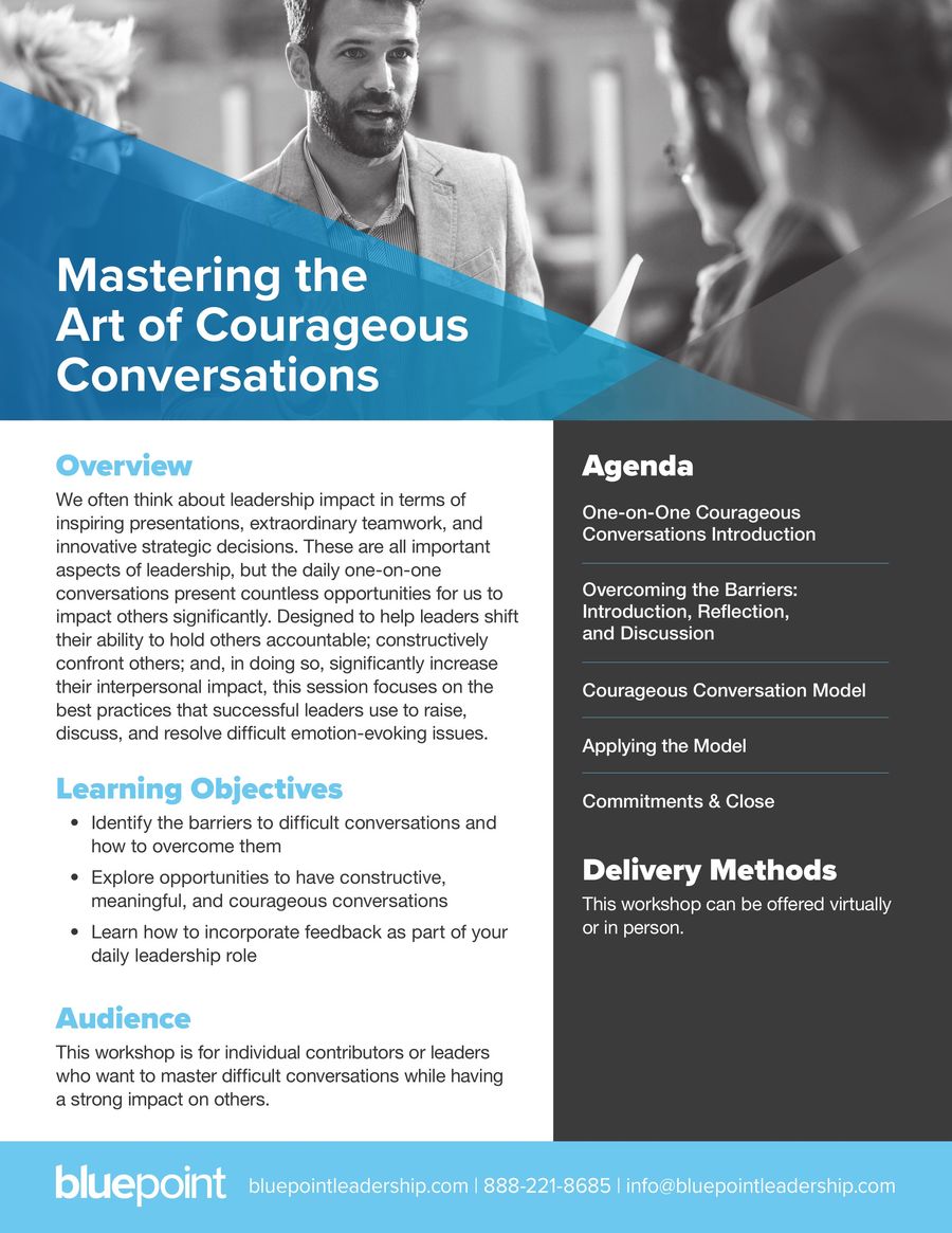 Bluepoint Mastering the Art of Courageous Conversations by HCI - Flipsnack