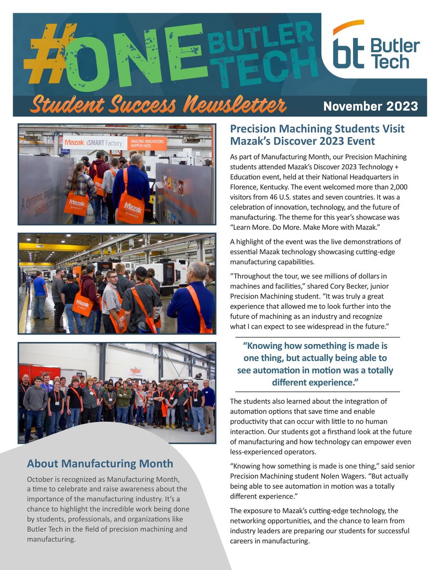 Butler Tech Student Success Newsletter - November 2023 by Butler Tech ...