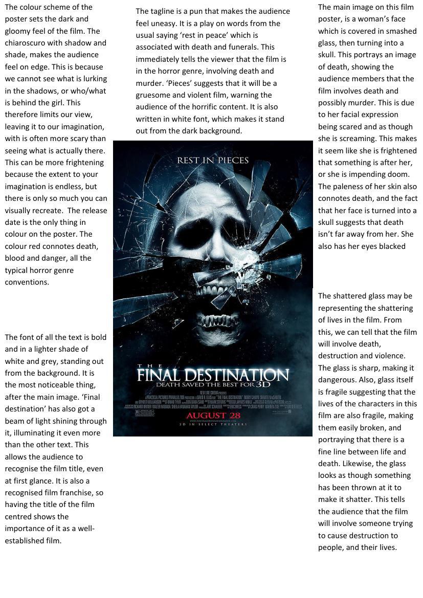 final destination poster analysis by Rosie - Flipsnack