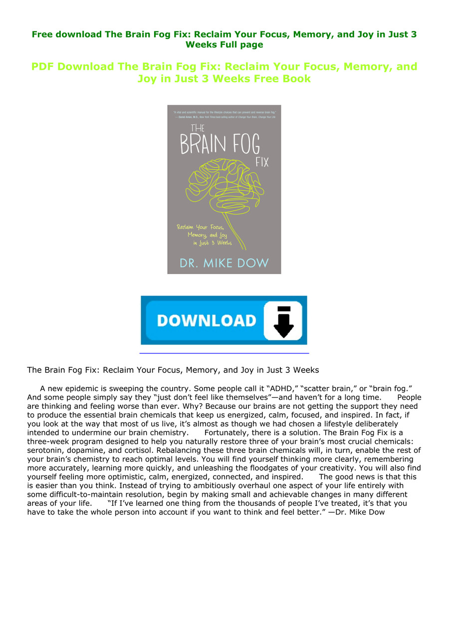 Best Ebook The Brain Fog Fix: Reclaim Your Focus, Memory, a by ...
