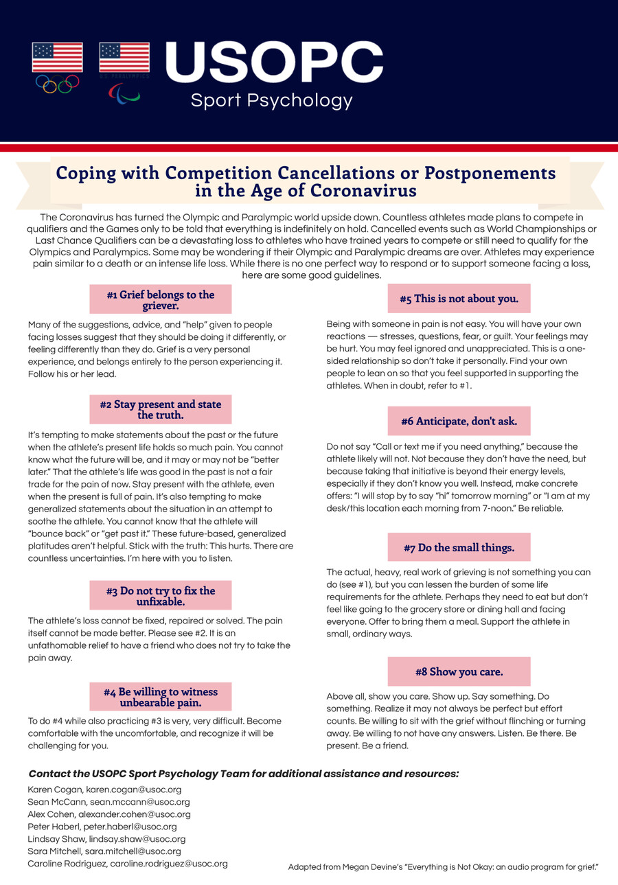 For Coaches Staff and Parents Supporting Athletes During Cor by sarah ...