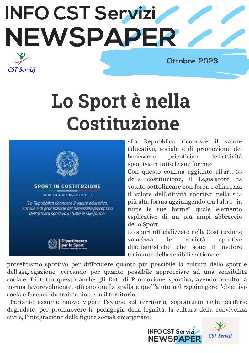 CST Newspaper Ottobre 2023 by CST Servizi APS - Flipsnack