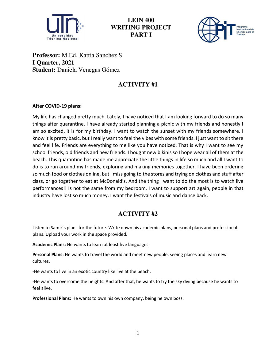 WRITING PROYECT FORMAT by Dani Venegas - Flipsnack