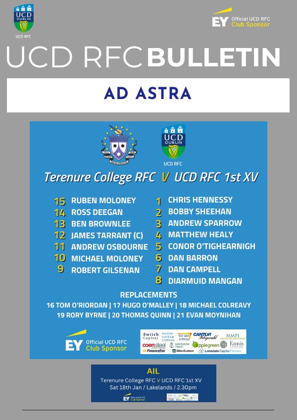 UCD RFC BULLETIN Weekend 17th Jan 2025 by Ciara O Connor - Flipsnack