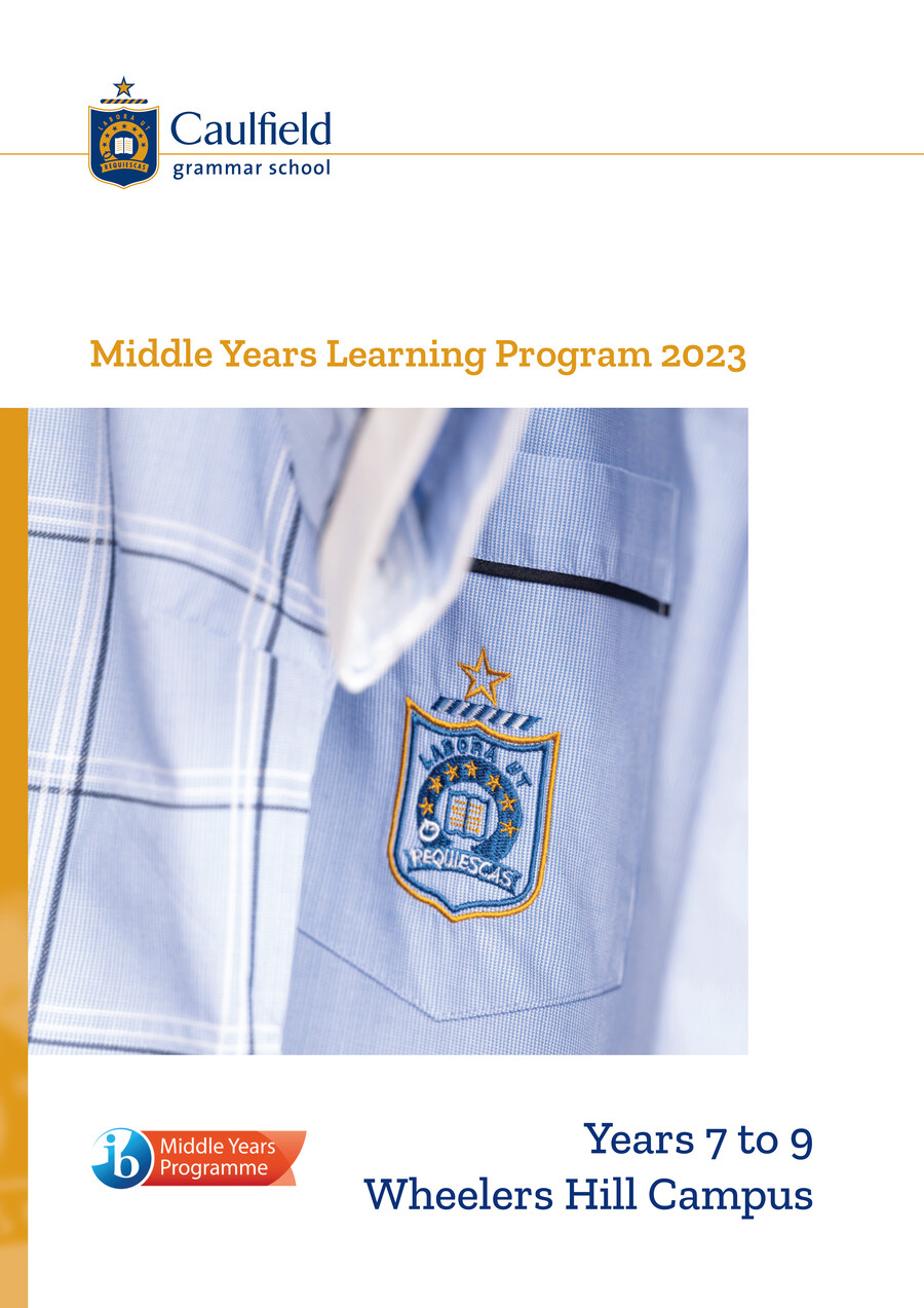 Middle School Learning Program 2023 – Wheelers Hill Campus by Caulfield ...