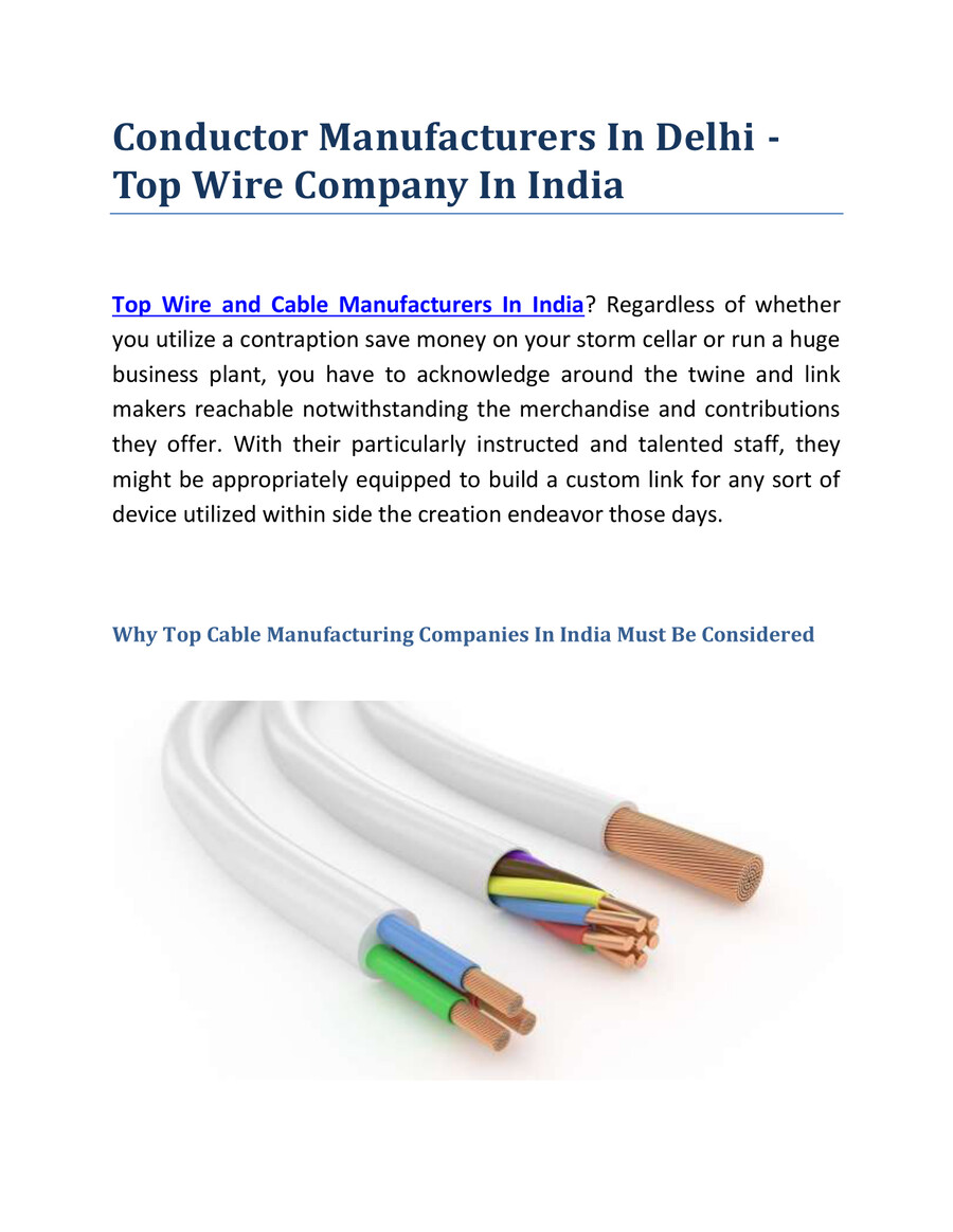 Conductor Manufacturers In Delhi - Top Wire Company In India by Suraj ...