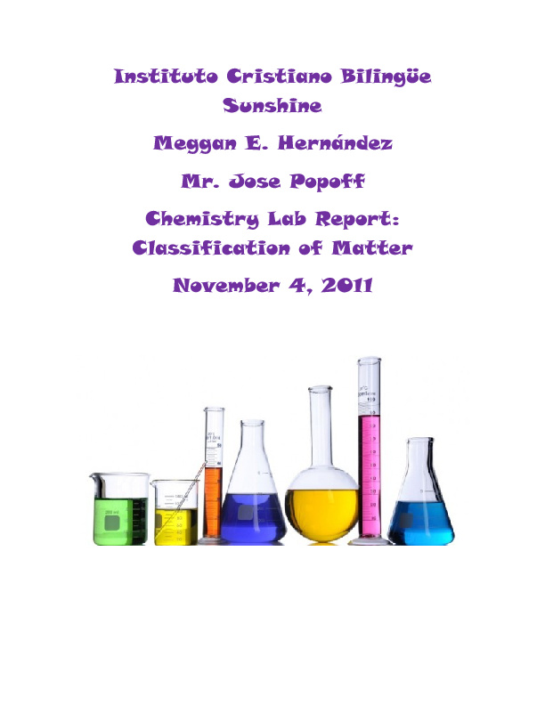 Chemistry Lab Report: Classification of Matter by MegganHernandez ...