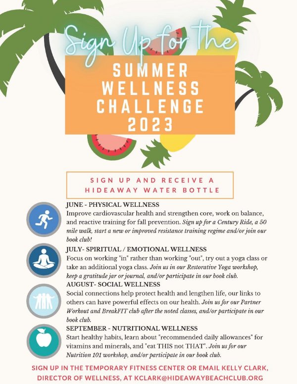 June Summer Wellness Challenge by Hideaway Beach Club - Flipsnack