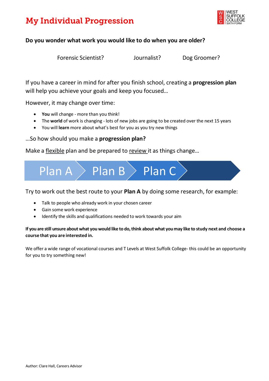 My Individual Progression Plan by Eastern... - Flipsnack