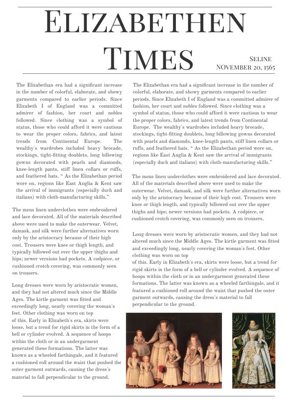 Elizabethan Times Newspaper by Asma Ahmed - Flipsnack