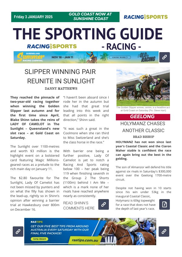 The Sporting Guide - Racing & Sports - 3 January 2025 by Racing and Sports