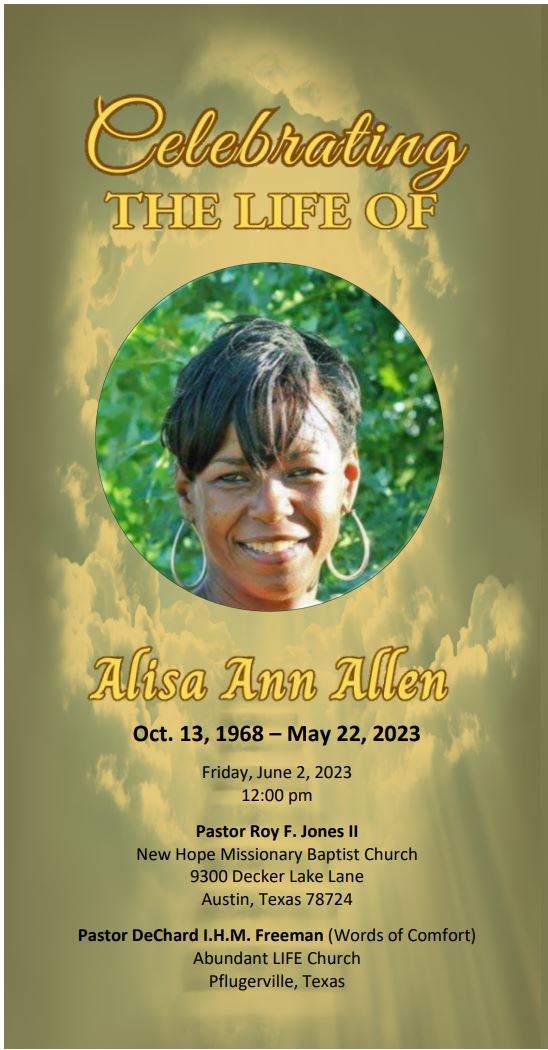 Alisa Allen Funeral Program by A Life... - Flipsnack