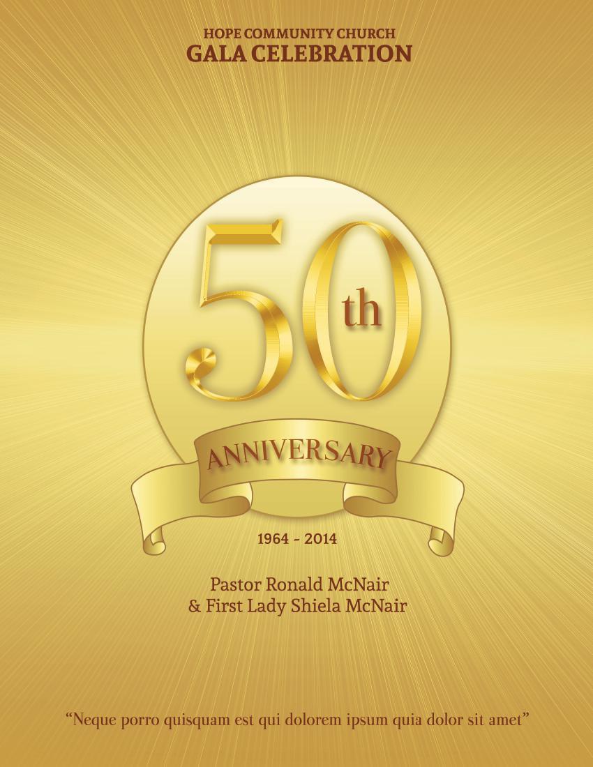 Pastor Golden Anniversary Program Cover Template by Michael Taylor ...