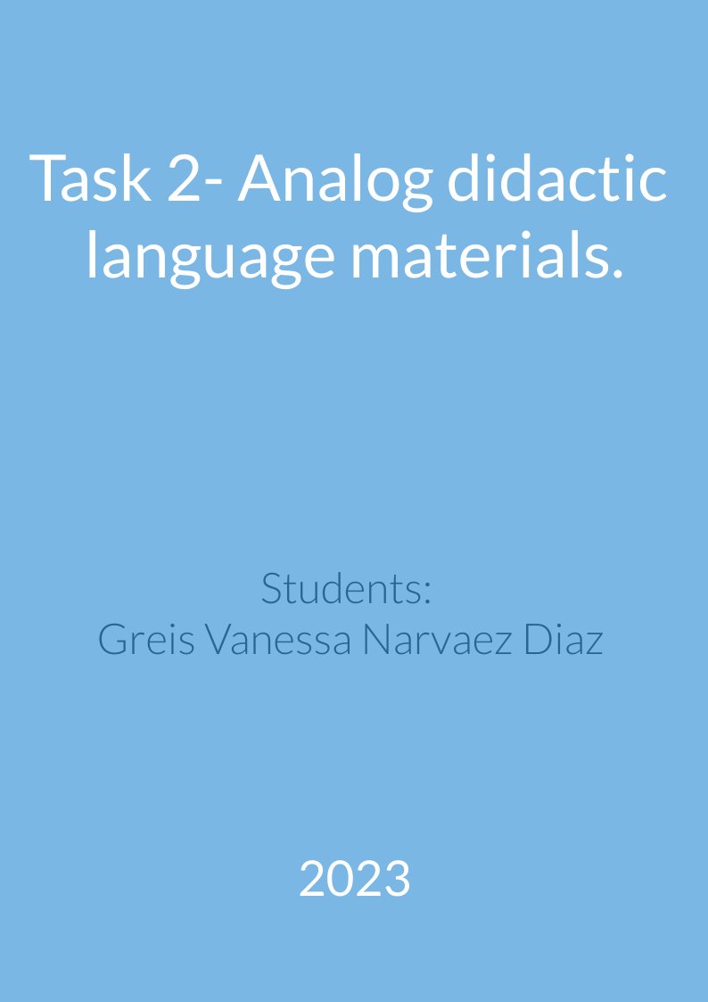 Task 2 - Analog didactic language materials. by Greys - Flipsnack