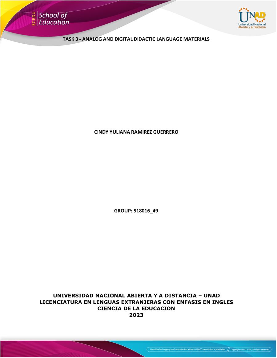 TASK 3 - ANALOG AND DIGITAL DIDACTIC LANGUAGE MATERIALS by cindy ramirez - Flipsnack