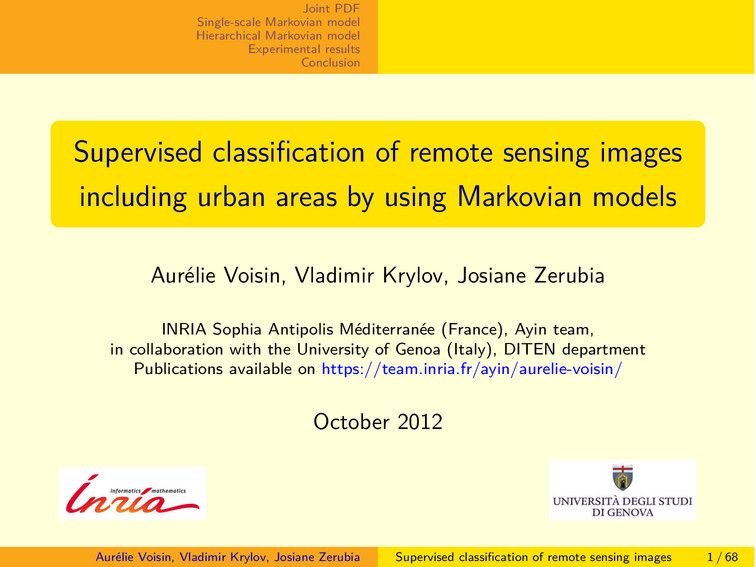Supervised classification of remote sensing images by Hwe San Lim ...