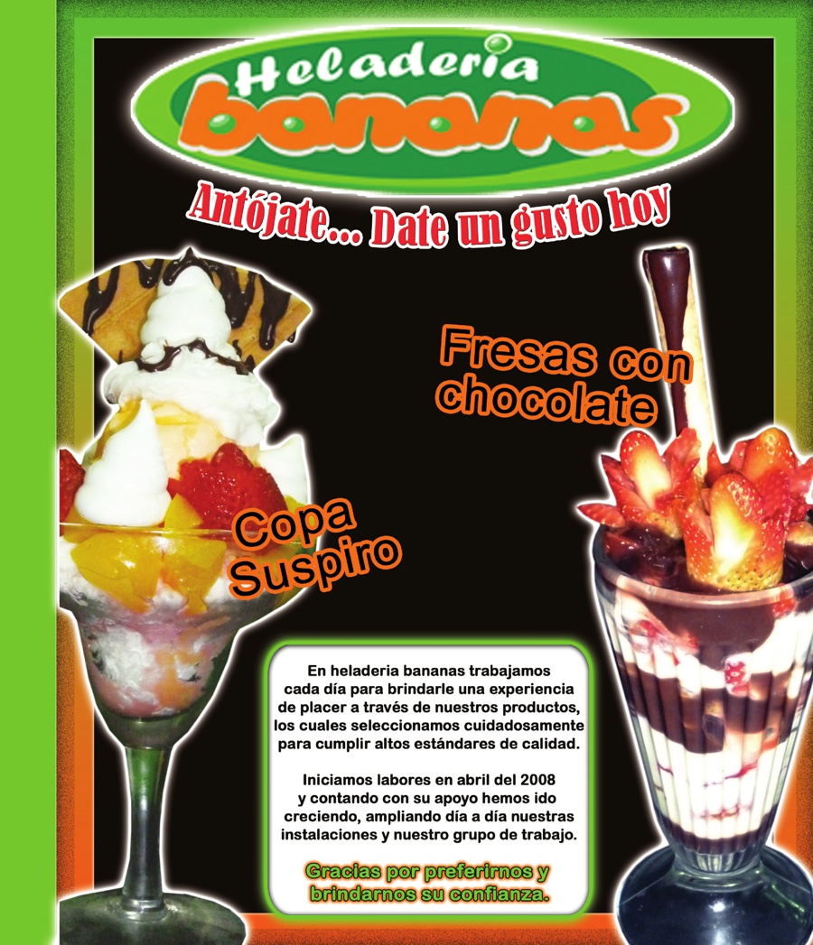 Menú Heladeria Bananas by Juan... - Flipsnack