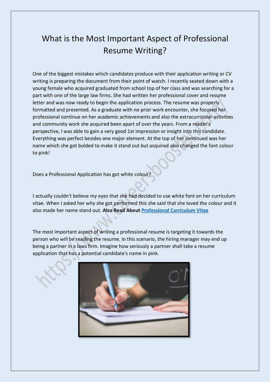 What is the Most Important Aspect of Professional Resume Wri by Careers ...