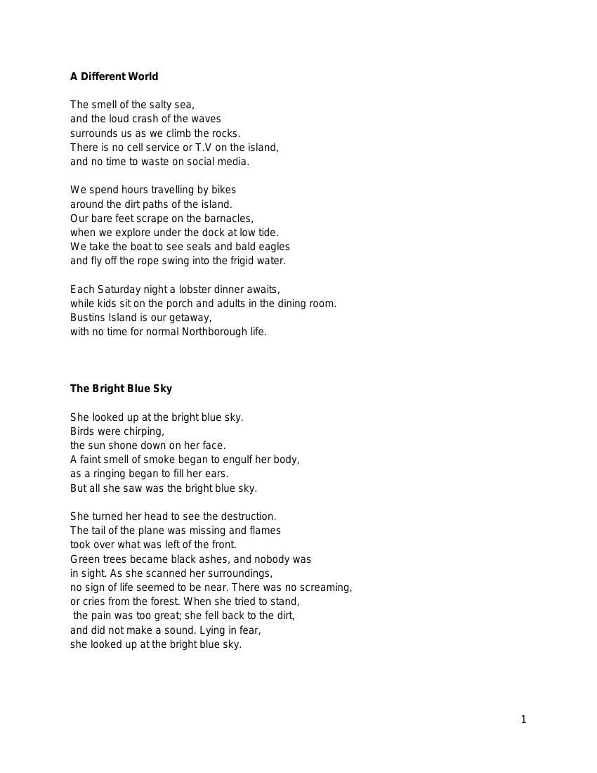 Free Verse Poetry Final Draft by 16lelandb - Flipsnack