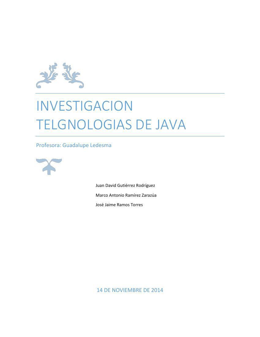 INVESTIGACION JAVA by Masaamm Ramirez - Flipsnack