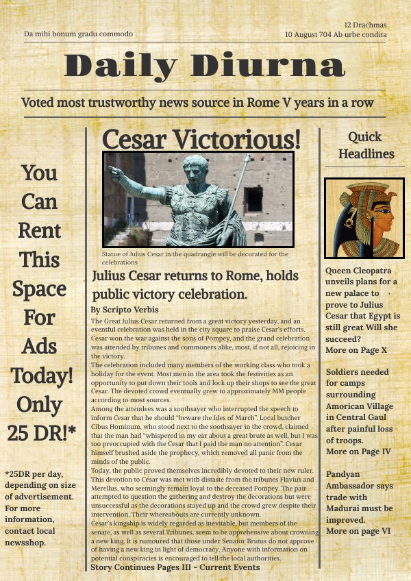 Newspaper Assignment [Julius Cesar] by cats - Flipsnack