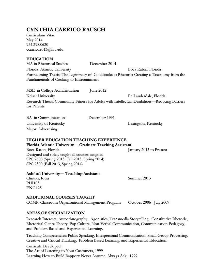 CV by Cynthia Carrico... - Flipsnack