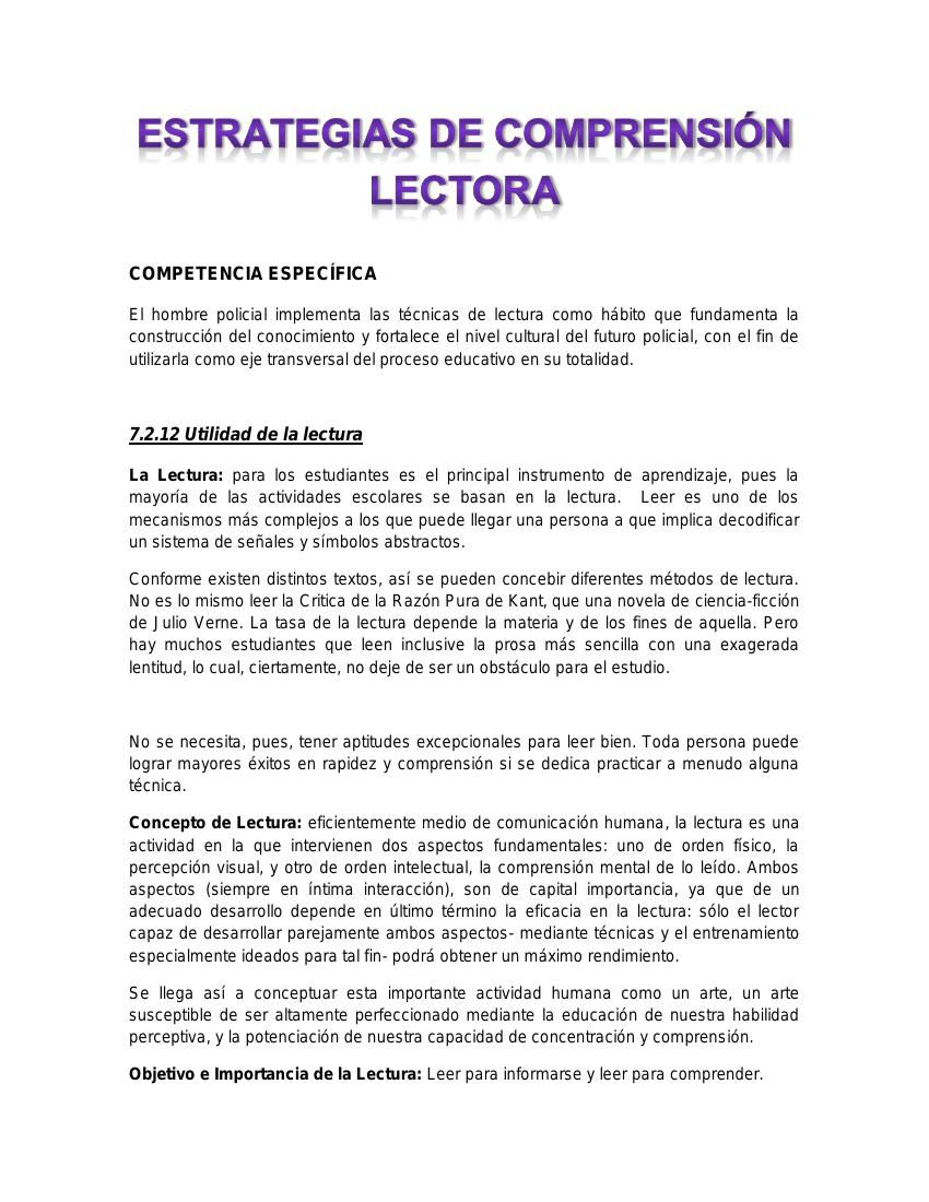 Unidad 2. ESTRATEGIAS DE COMPRENSIÓN LECTORA by... - Flipsnack
