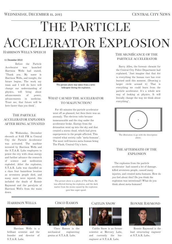 The Particle Accelerator Explosion Newspaper by Cassaundra Workman ...