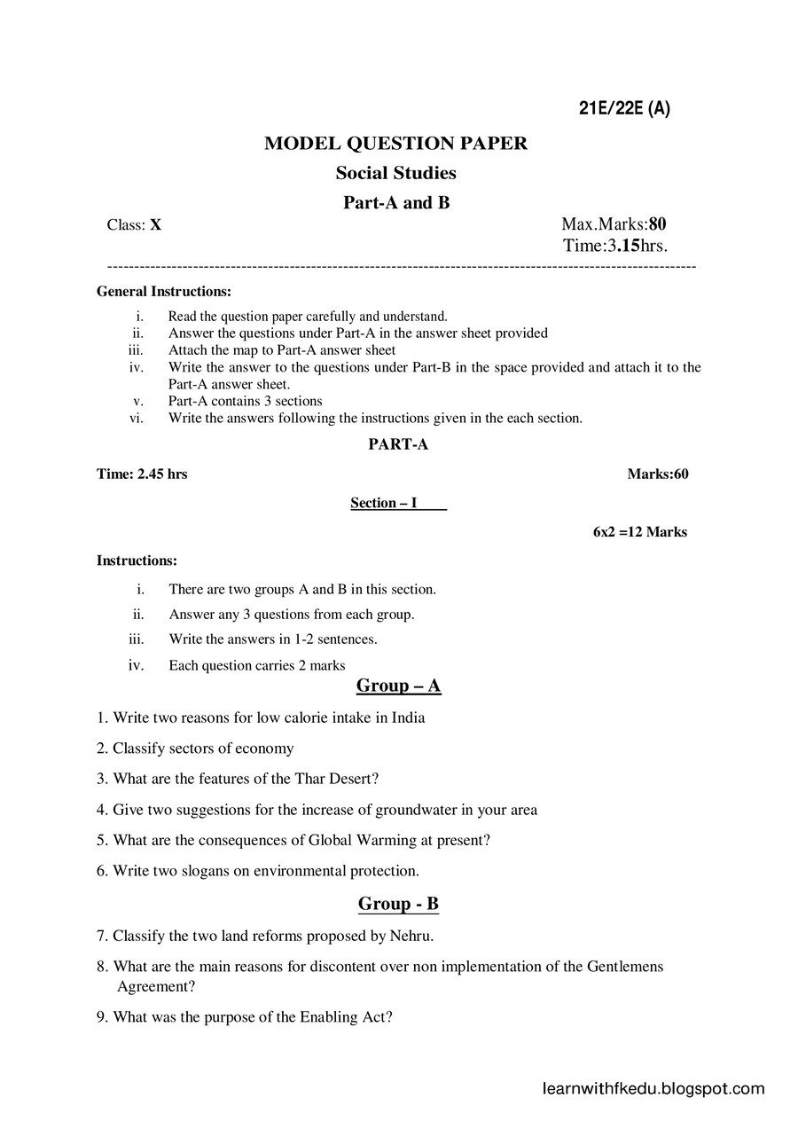 SSC MODEL PAPER Social Studies 2021 by Private Account - Flipsnack