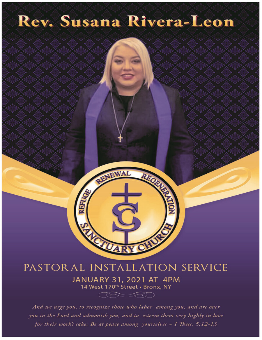 Rev. Susan River Leon Senior Pastor Installation Program by olga Perez ...