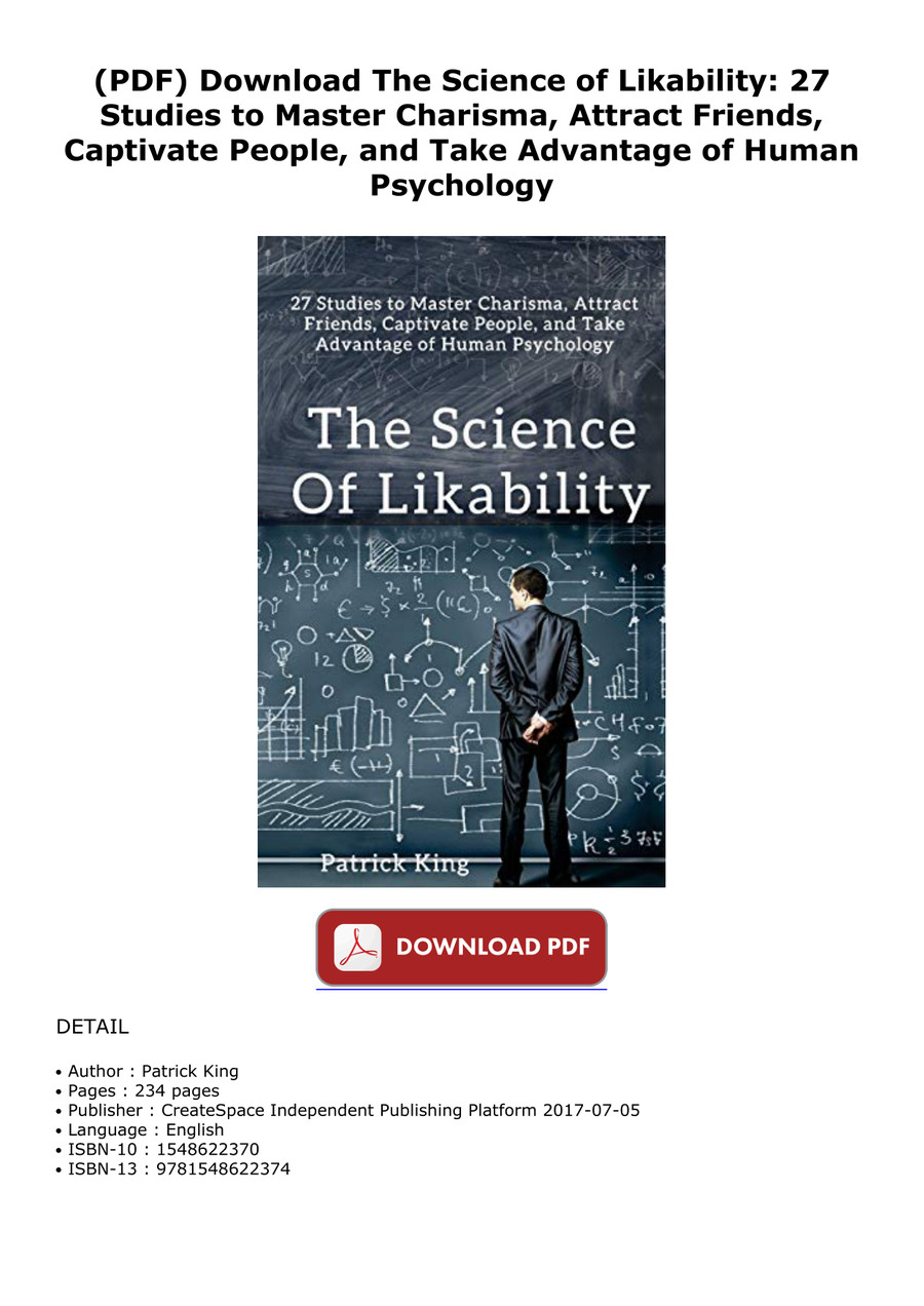 (PDF) Download The Science of Likability: 27 Studies to Mast by amasse ...
