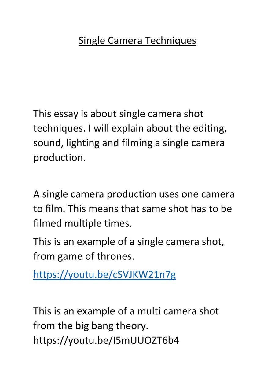 Single Camera Techniques (1) by areddington - Flipsnack