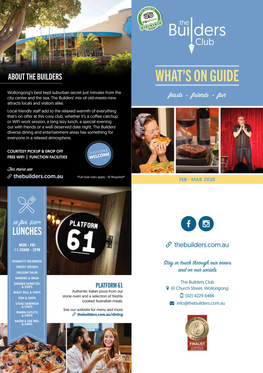 What's On at The Builders Club - Feb Mar 2020 by The Builders ...