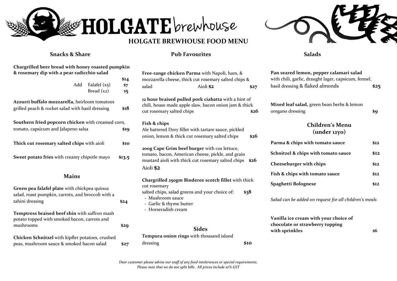HOLGATE BREWHOUSE FOOD MENU-MARCH 2021 by Rowhen - Flipsnack