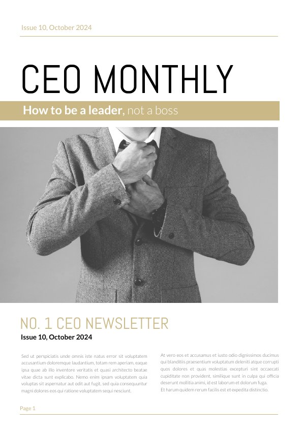 Interactive CEO Business Newsletter Template by Flipsnack templates ...