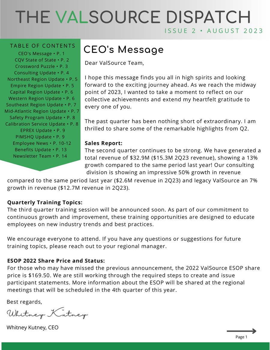 ValSource Newsletter Q2 Aug 2023 by ValSource... - Flipsnack