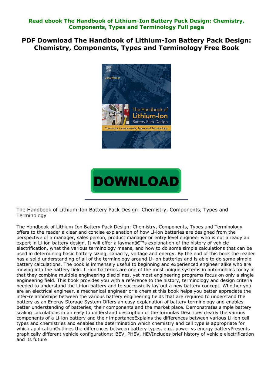 Download The Handbook of Lithium-Ion Battery Pack Design: Ch by grunnsttte - Flipsnack