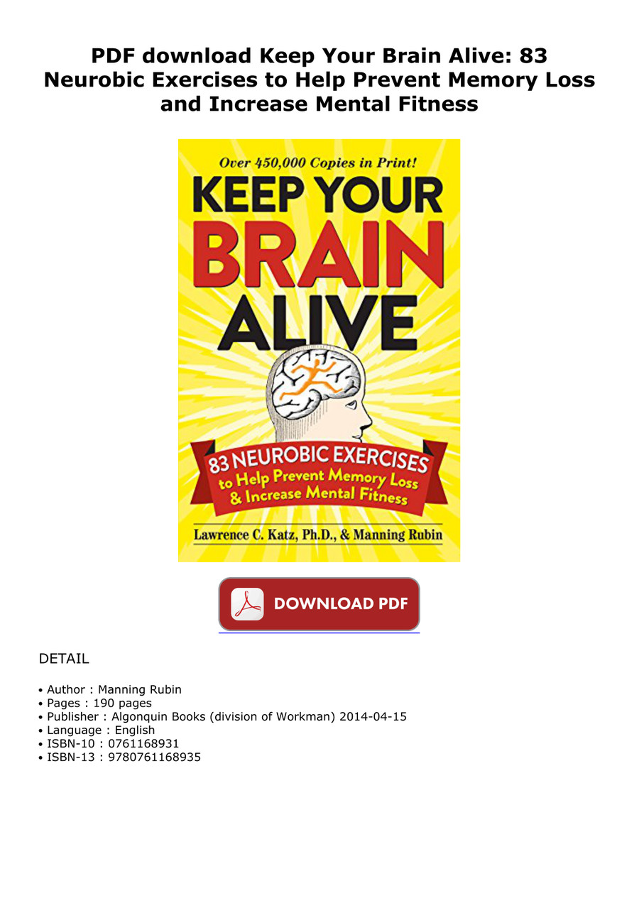PDF download Keep Your Brain Alive: 83 Neurobic Exercises to by ...
