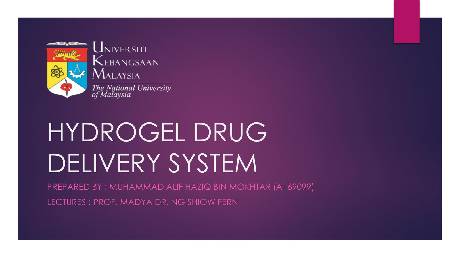 HYDROGEL DRUG DELIVERY SYSTEM by... - Flipsnack