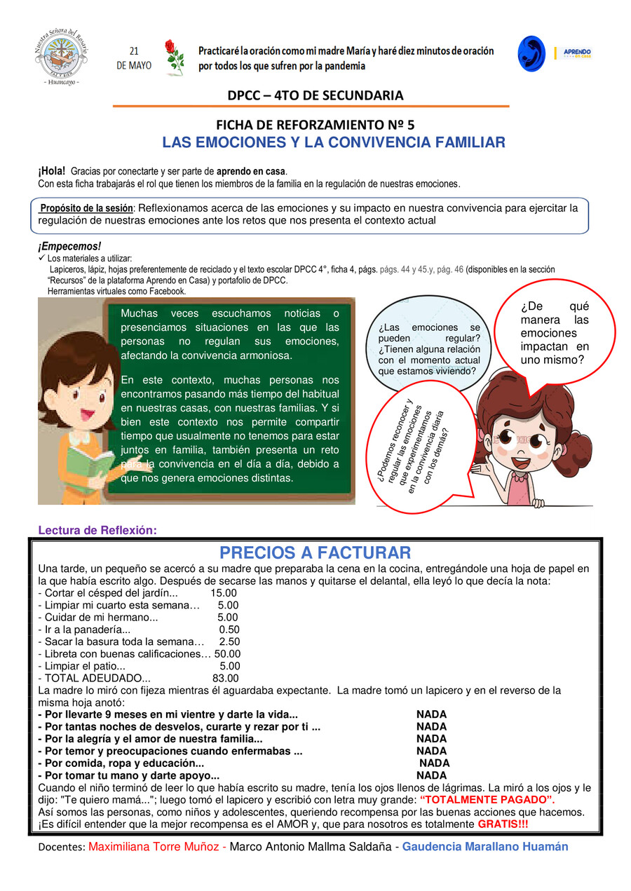 4° Ficha N° 5_Reforzamiento DPCC_La Convivencia Familiar (1) by - Flipsnack